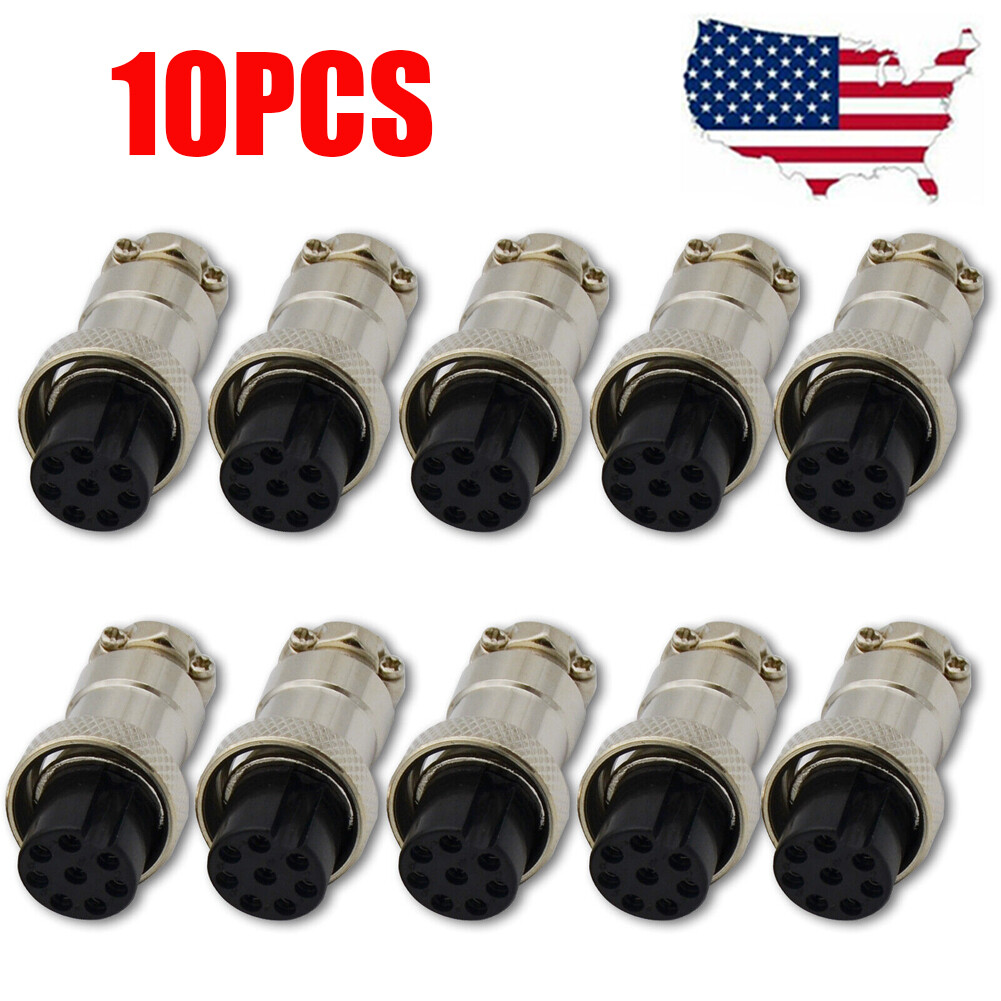 10 PCS 8 Pin Ham & CB Radio MIC Microphone connector Female Plug Solder ...