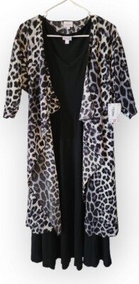 Lularoe Solid Black Small Riley Dress & Leopard Cheetah Shirley SMALL ...