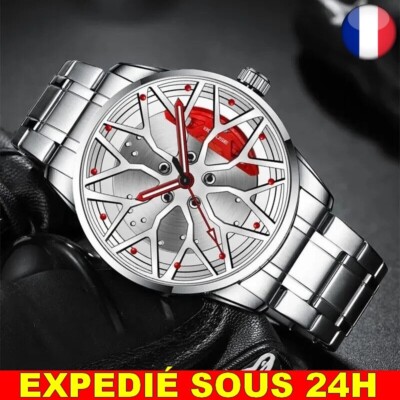 Men's Stainless Steel Quartz Wheel Car Strap Brake Caliper Watch | eBay