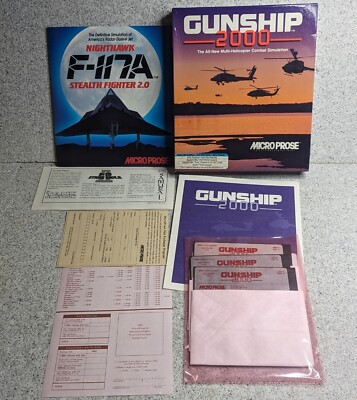 Gunship 2000 (PC, 1991) - 5.25 Inch Floppy - Includes Keyboard Overlay ...