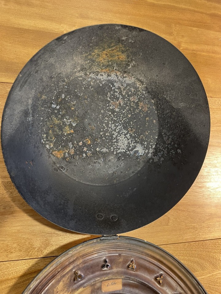 Vintage Antique Colonial Revival Copper & Brass Bed Warmer Pan Cast ...