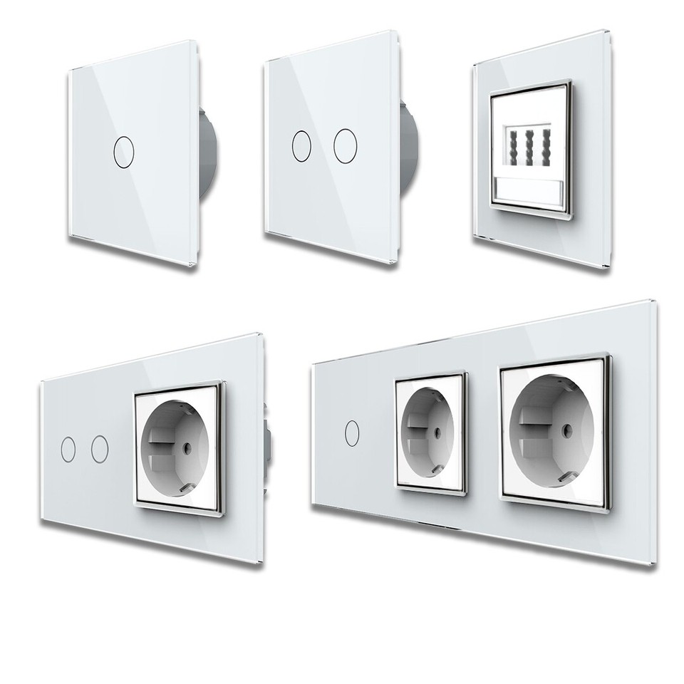 LIVOLO Touch Glas Lichtschalter Steckdosen Taster Dimmer Satdose ...