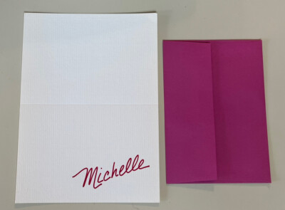 Vintage Custom MICHELLE Cursive Notecards 3.5”x5” Hot Pink With ...