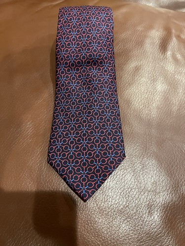 Vintage Hermes Silk Tie 7084 OA Interlocking Chain Design | eBay
