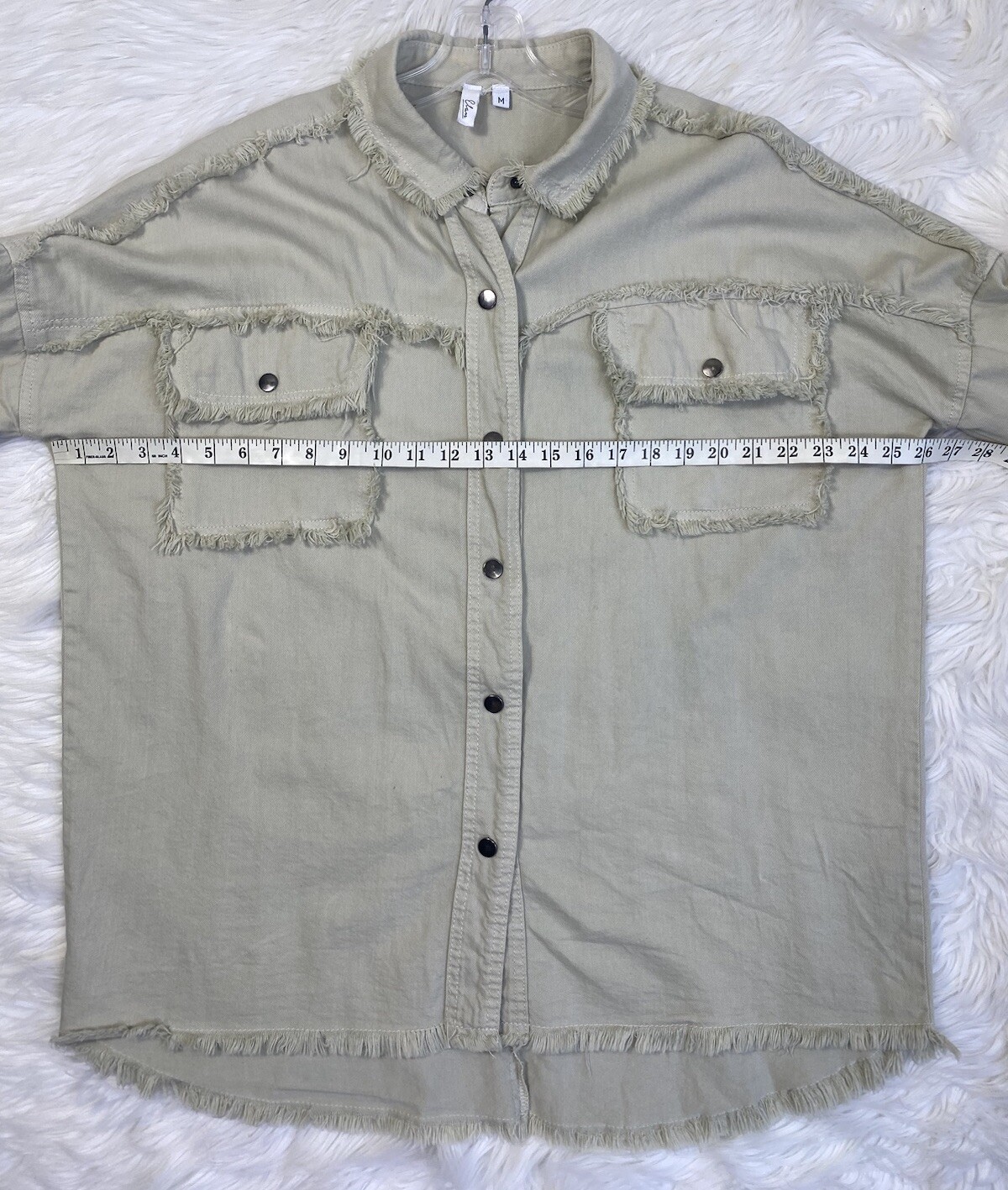 ELAN Rock & Roll Shacket Shirt Jacket DEVAN Oversized Fringe Concert ...