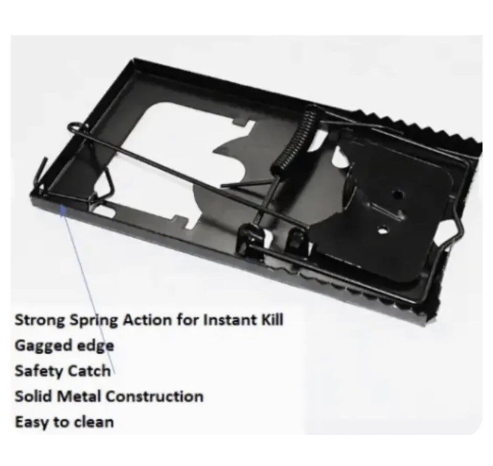 2 x METAL RAT TRAP PEST CONTROL RODENT INDOOR OUTDOOR CATCHER MOUSE ...