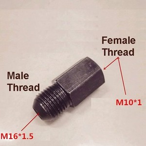 Metric Fitting M10 M10X1 Female to M16 M16X1.5 Male Flare Black Steel ...