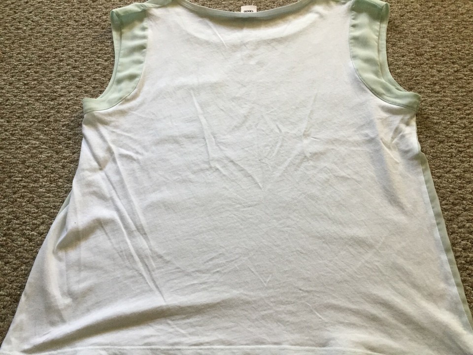 ASOS pastel light green and white sleeveless chiffon tshirt style top ...