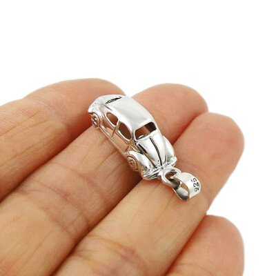 Volkswagen Beetle 925 Silver 3D VW Car Vehicle Shaped Sterling Pendant ...