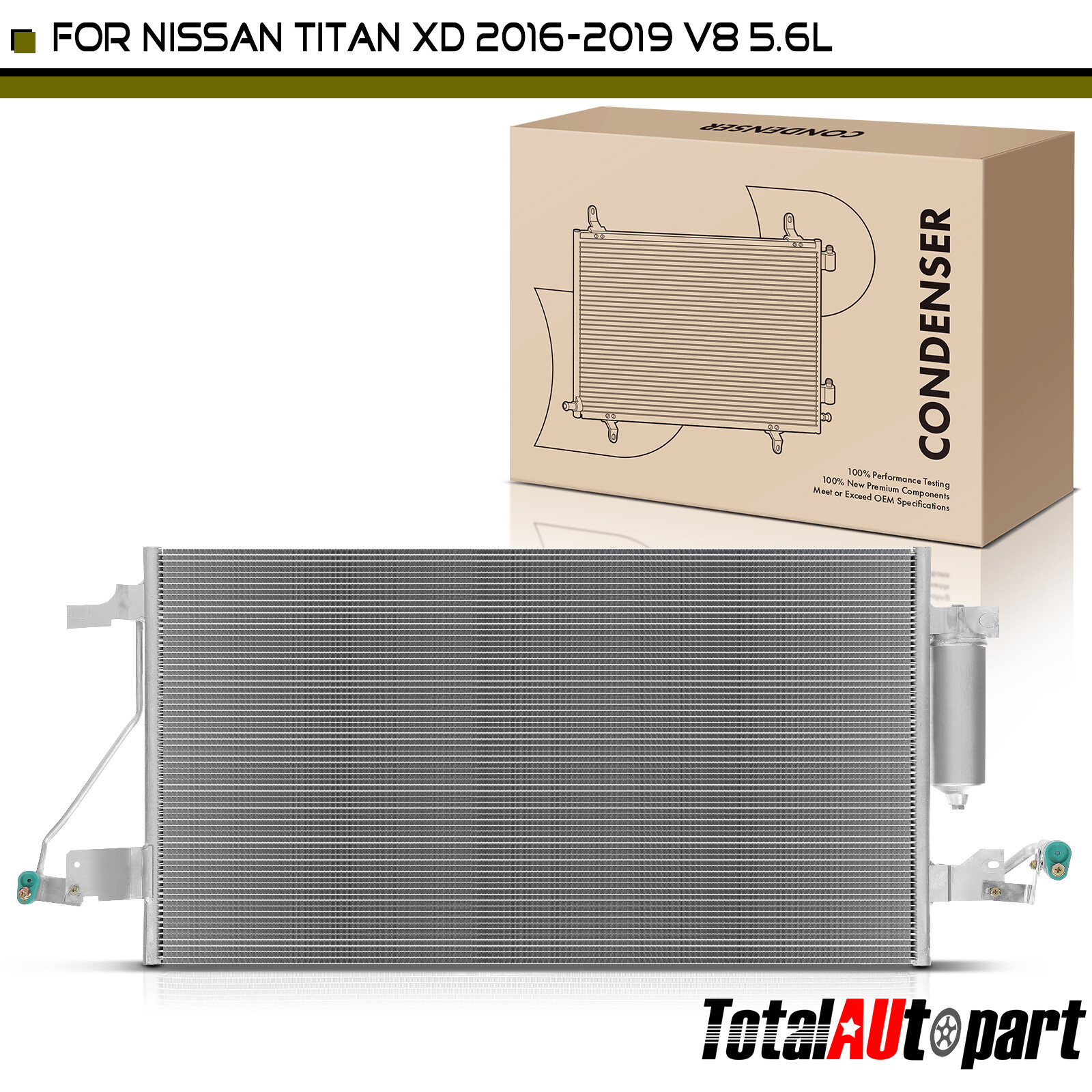 AC Condenser w/ Receiver Drier w/ Bracket for Nissan Titan XD 2016-2019 ...