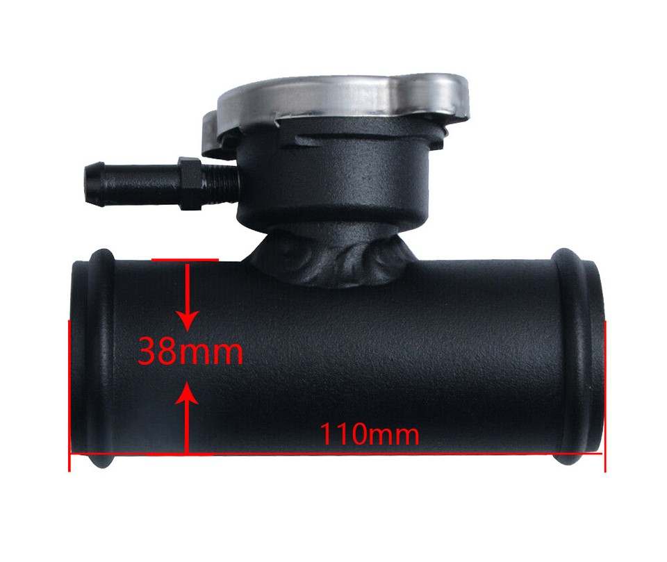 38mm 1.5" Aluminum Radiator Coolant Inline Filler Neck Hose W/ Cap 1-1/ ...