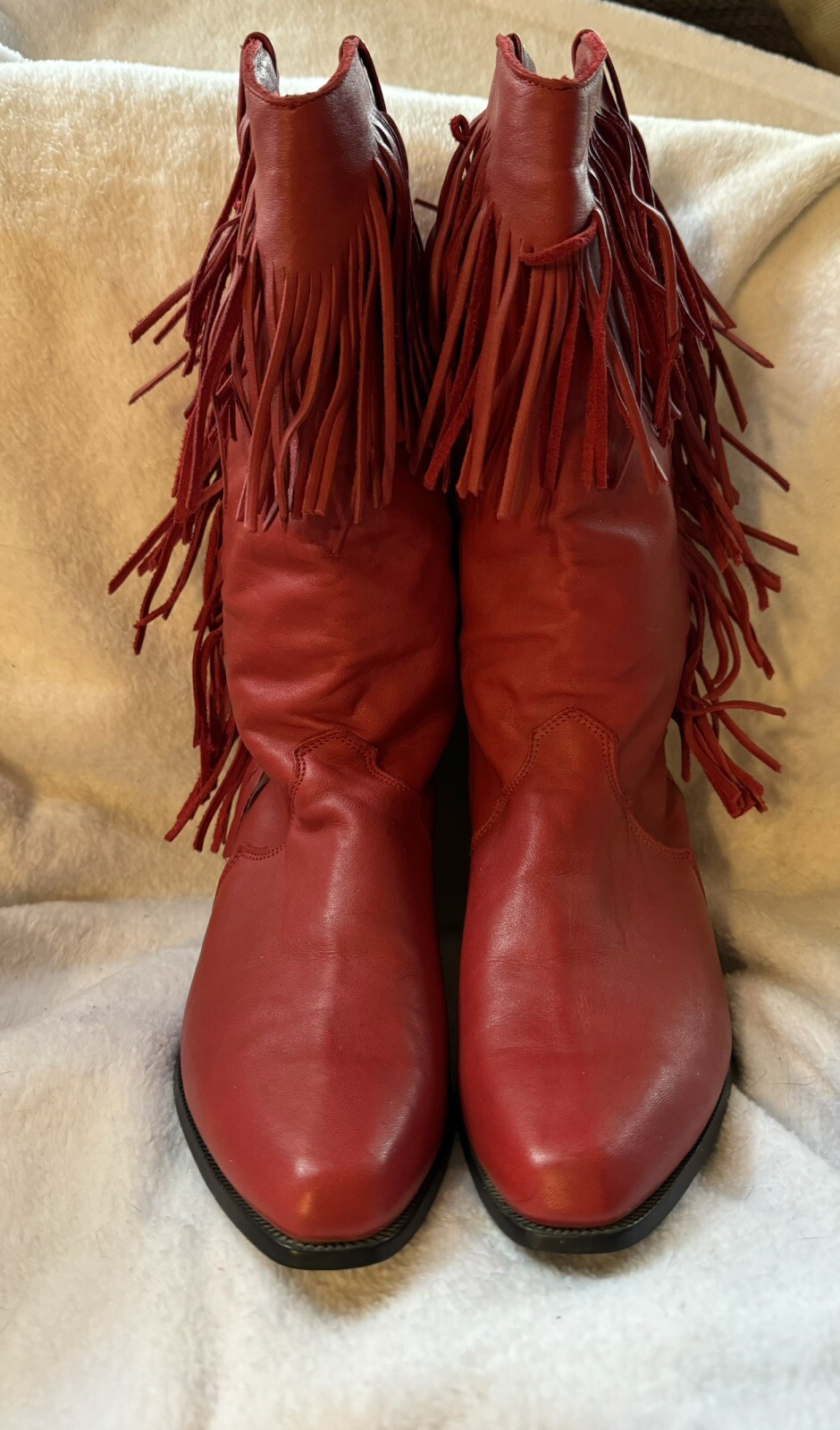 Dingo Red Leather Boots Spots On Both Heels Size 71/2… - Gem