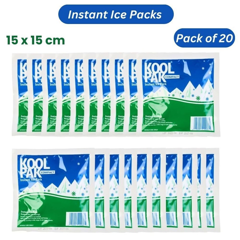 Koolpak Instant Cold Ice Packs Sunbrun Sorts injury Pain Relief 12x29 ...
