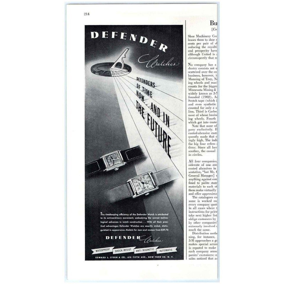 1944 Print Ad Defender Watches Defenders of Time Now & In The Future ...