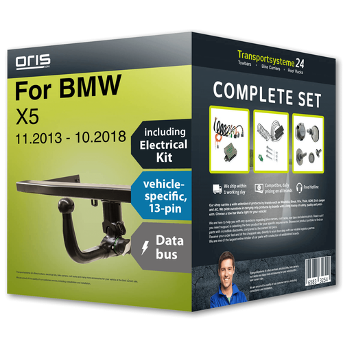 Towbar detachable for BMW X5 11.13-10.18 + 13pin spec. electrical-kit ...