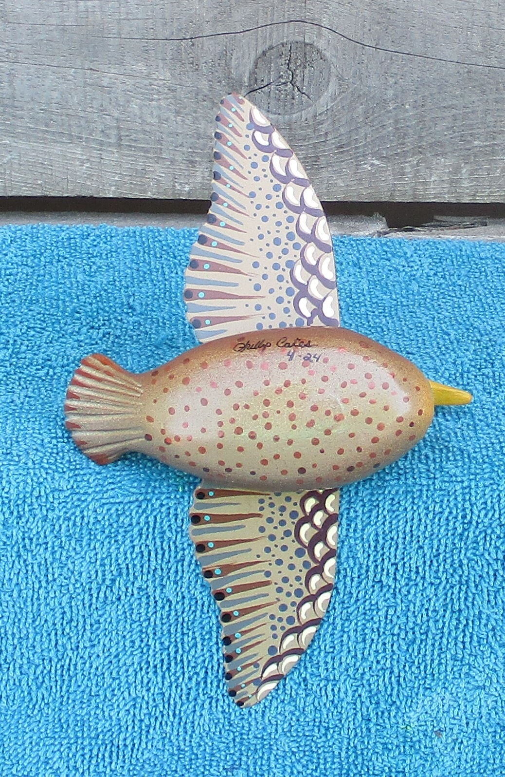 Ice fishing decoy "Home made duck" hand-carved by Phillip A. Cates | eBay