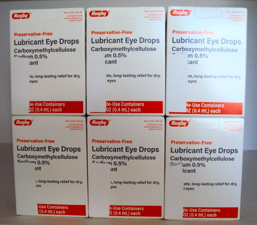 6 NEW RUGBY FOR LESS Generic Refresh Plus Eye Drops - 180 Vials SEALED ...