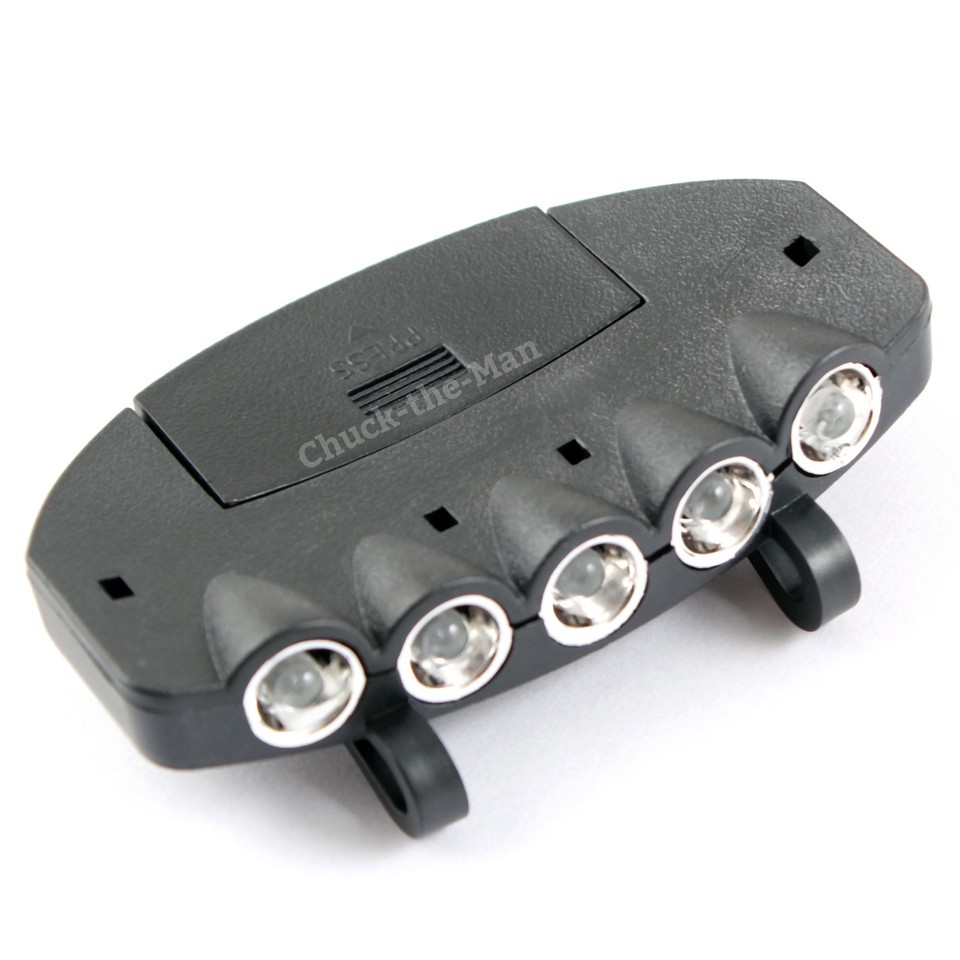 2 5 LED Ball Cap Clip-On Light w/ Batteries Camping Hiking Night ...