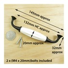 WHITE CERAMIC HANDLE *2 SIZES TO CHOOSE FROM*BATHROOM KITCHEN HANDLE ...