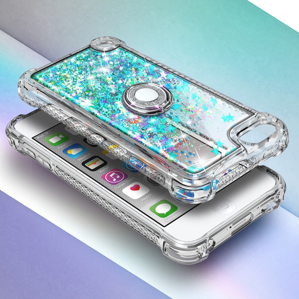 For iPod Touch 5th 6th 7th Gen Case Liquid Glitter Bling Cover +Screen ...