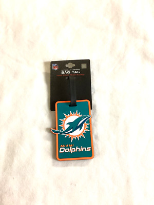 NFL Official Miami Dolphins Luggage Tag Travel Bag ID Golf Tag FREESHIP ...