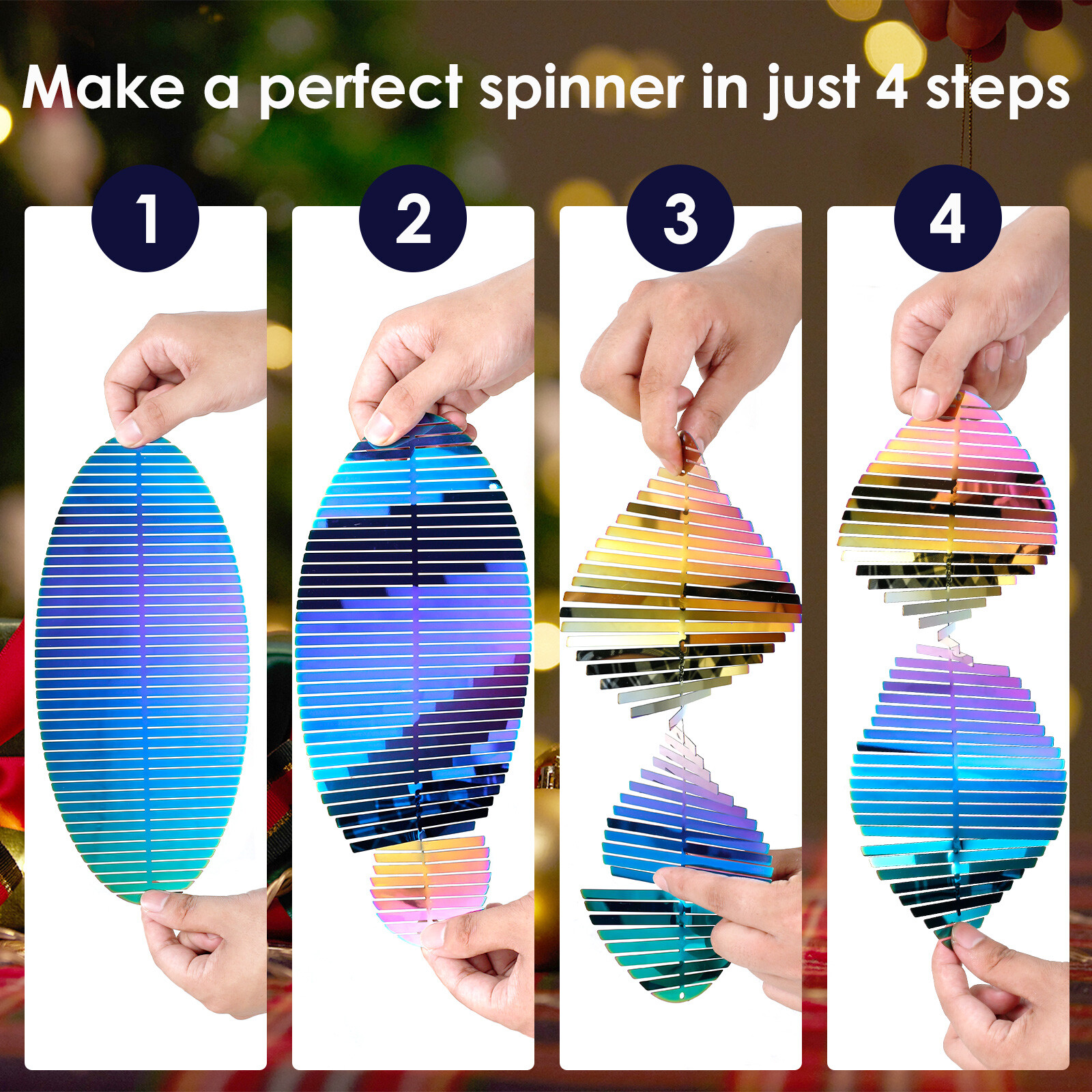 Wind Spinners 3D Hanging Garden Spinner Stainless Steel Mirror Wind PL ...