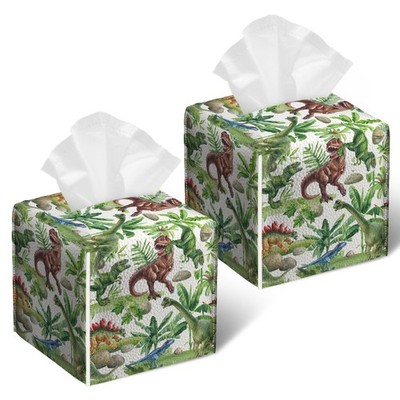Dinosaur Tissue Box Cover 2PCS, Leather Tissue Box Holder Square Facial ...