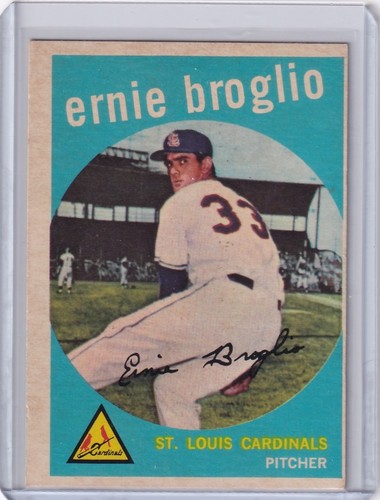 1959 Topps Baseball #296 Ernie Broglio - St. Louis Cardinals RC | eBay