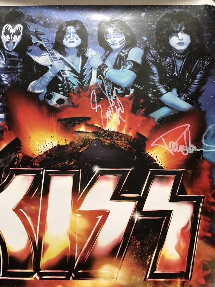 KISS signed tour poster + full band Autographed + 2010 + Rare Gene ...