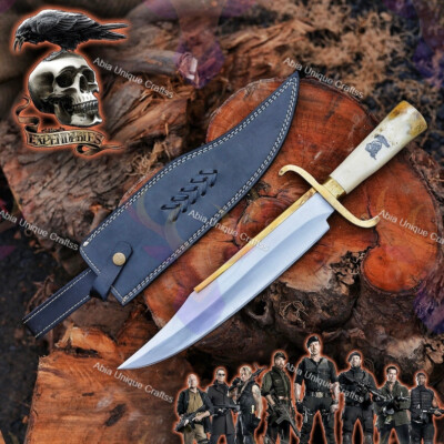 The Expendables Movie Replica Bowie Knife Handmade Carbon Steel Hunting ...