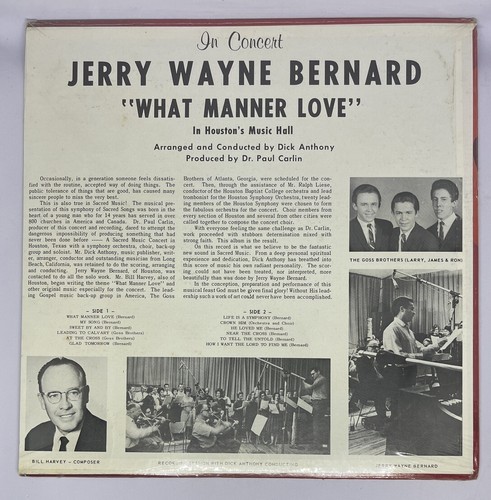 SEALED LP Jerry Wayne Bernard “What Manner Love” Goss Brothers 2 Songs ...