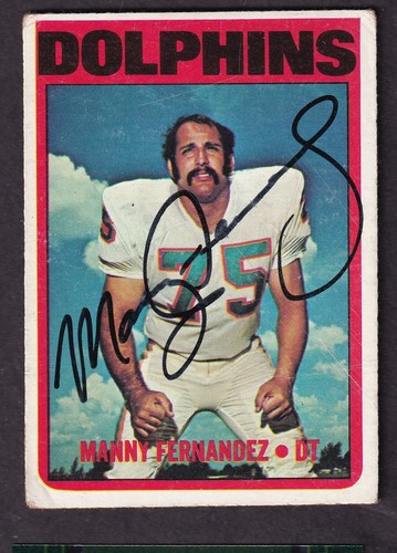 Manny Fernandez 1972 Topps Football Card #221 Dolphins VG JSA COA | eBay