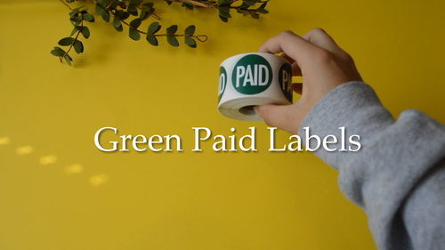 Green with White "PAID" Stickers | 1.5" Inches Round | 500 Pack | eBay