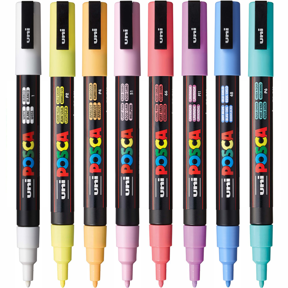 Uni Posca Paint Marker Kits Cases Sets Packs All Options Pastel & Mega ...