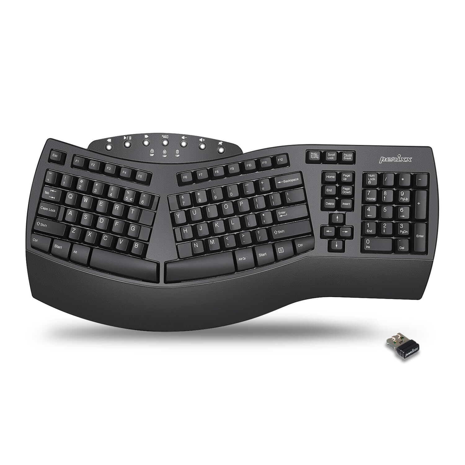 Periboard-612B Wireless Ergonomic Split Keyboard with Dual Mode 2.4G ...