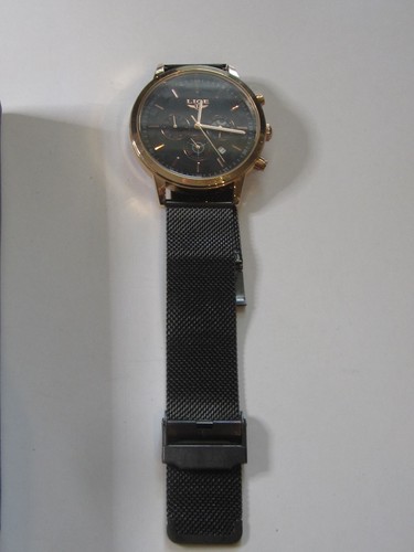 LIGE MENS WATCH "FOR DREAM" 1853 STAINLESS STEEL MOONPHASE WR ...