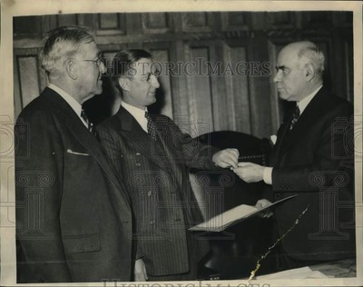 1936 Press Photo Peter Ten Eyck, William Dunn & New York Governor ...