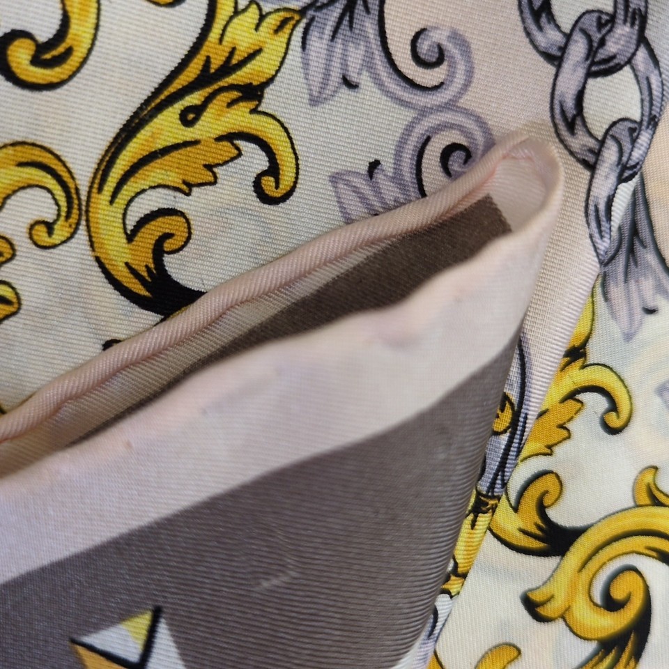 Pair Bundle Codello Silk Scarf x2 Red Green Grey Square Paisley Bright ...