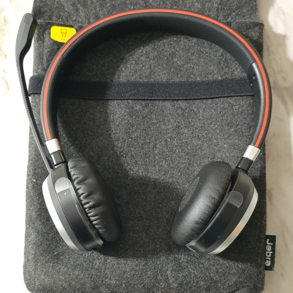 Jabra Wireless Bluetooth USB Headset Boom Mic Black Silver Red | eBay