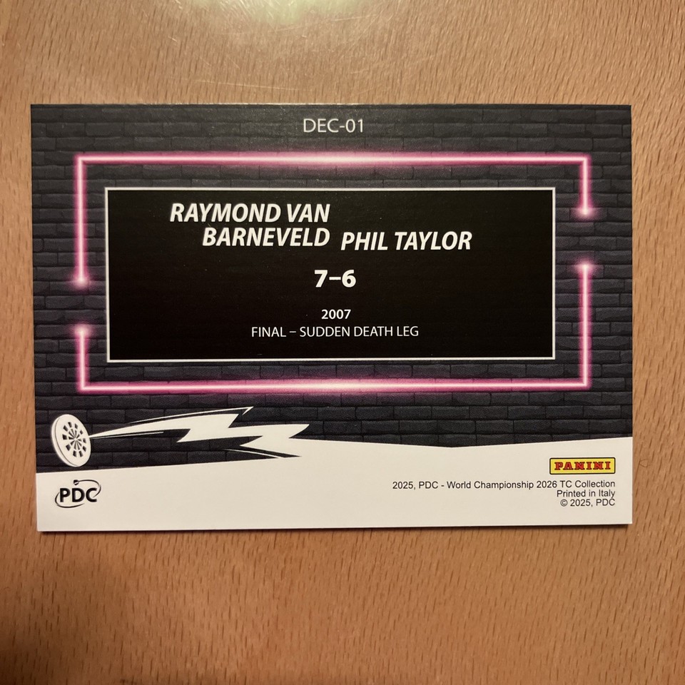 Panini PDC World Championship 2026 - DEC-01 - van Barneveld - Taylor ...