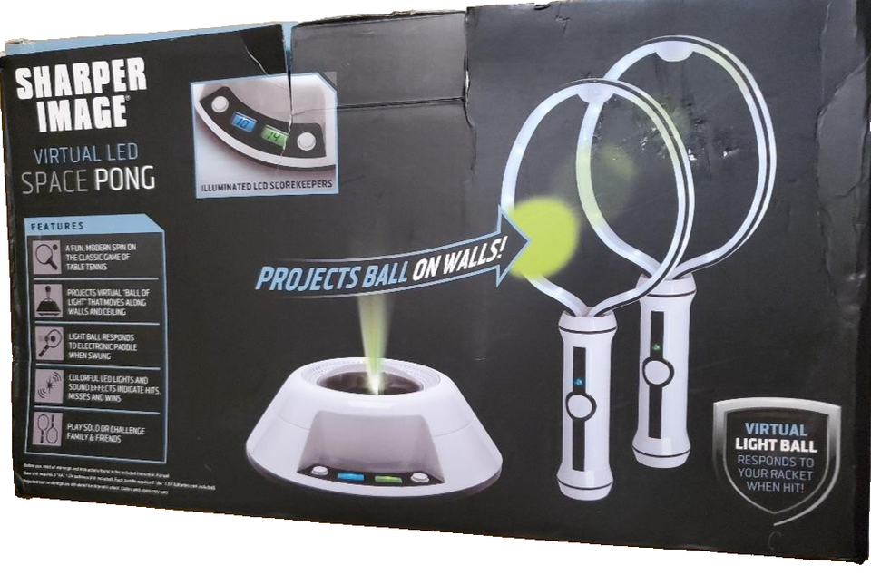 Sharper Image Virtual LED Space Pong Game Light Ball New Open Box 1 or ...