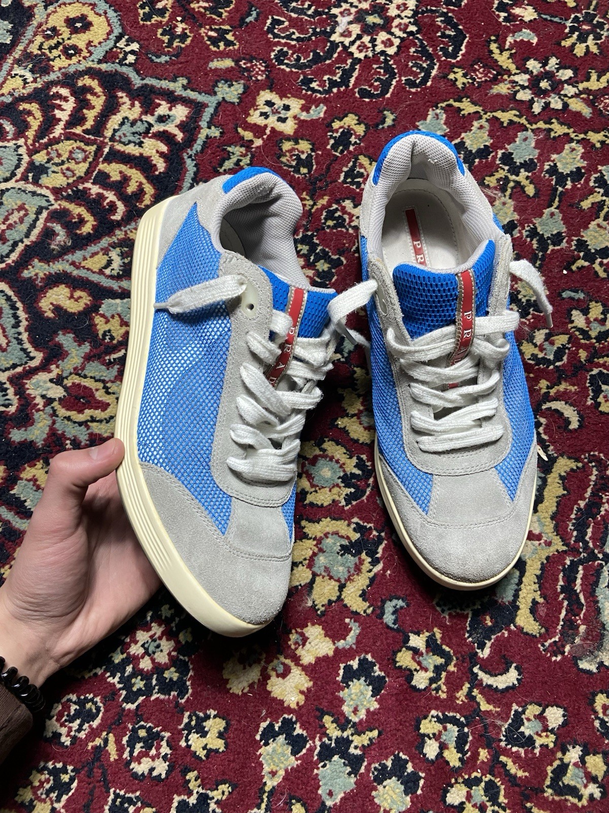 Vinage Prada Sneakers Size 9.5US Mans blue legit swag | eBay
