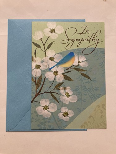 Sympathy Card Loss of Loved One Floral Flower Blue Bird New Hallmark W ...