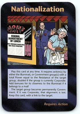 Illuminati New World Order INWO UnLimited Card Game NWO Nationalization ...