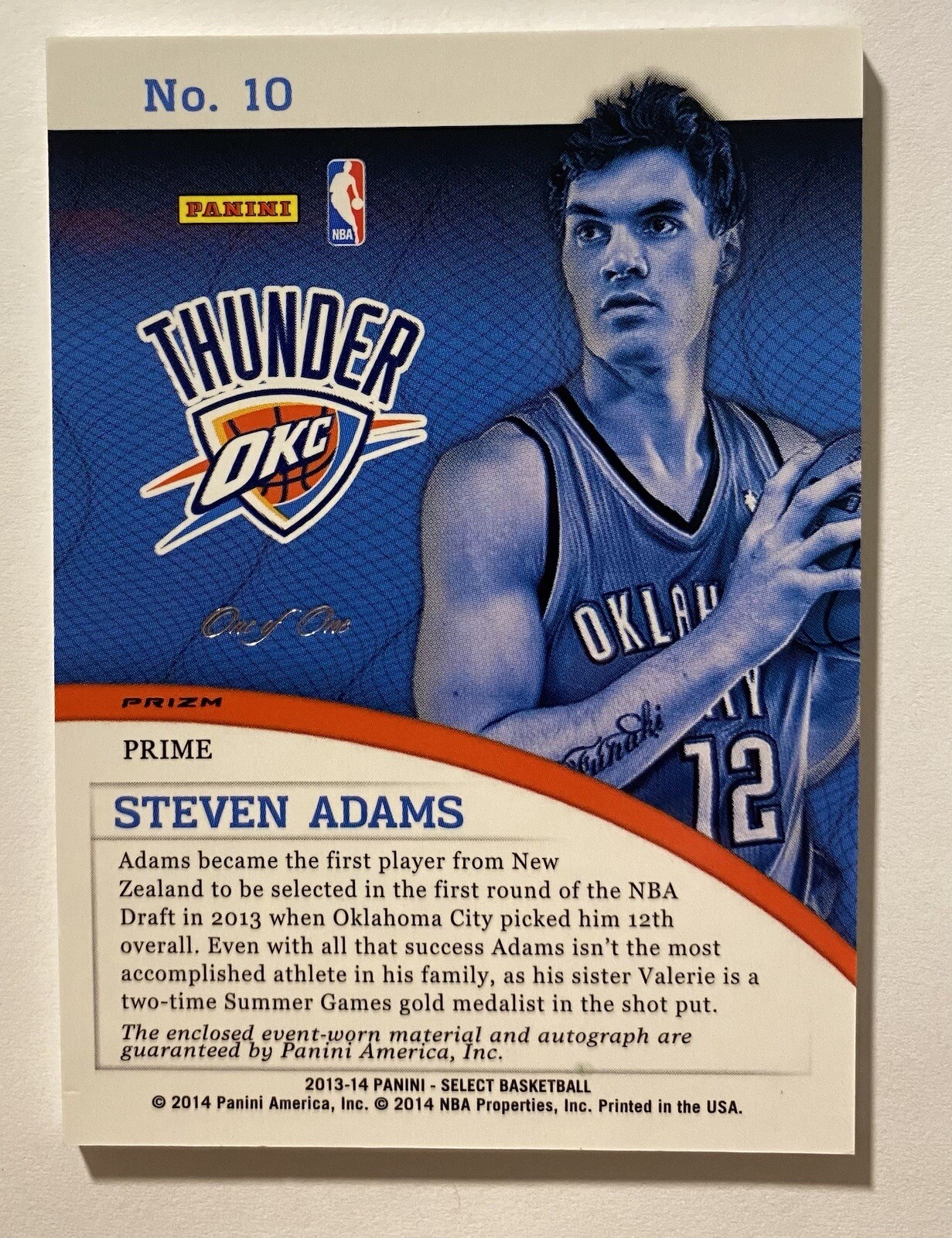2013-14 Steven Adams Rookie Select Black Patch Auto 1/1 | eBay