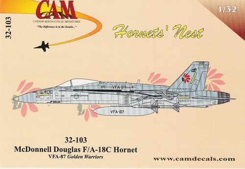 OOP, ORIGINAL CAM DECALS, 1/32 SCALE, 32-103, VFA-87, GOLDEN WARRIORS ...