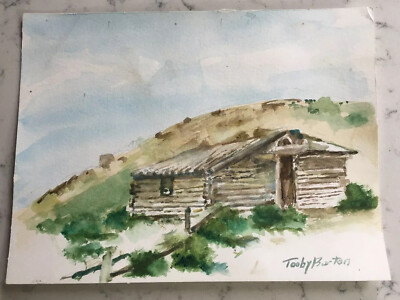 TOOBY BURTON YELLOWSTONE ARTIST WATERCOLOR PAINTING WOLFE RANCH ARCHES ...