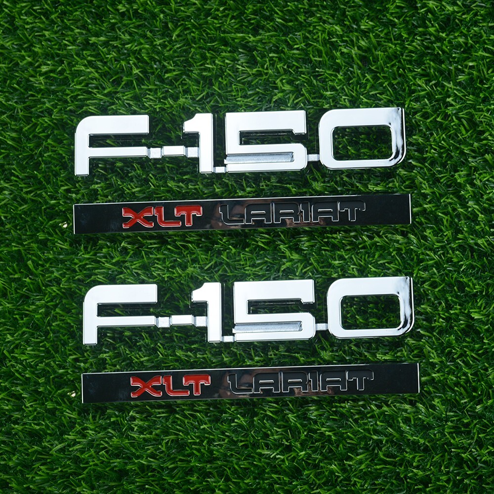 4X Set Front Side Fender Emblems Badges Fits 87-91 F-1-5-0 XLT Lariat ...