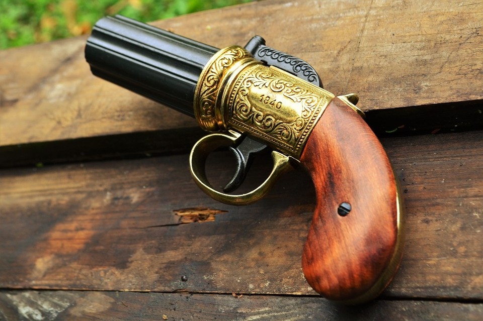 1840 Pepperbox Derringer Pistol - Civil War - Non-Firing Denix Replica ...