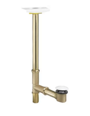 American Standard 1.5-in Solid Color Foot Lock Drain with Brass Pipe ...